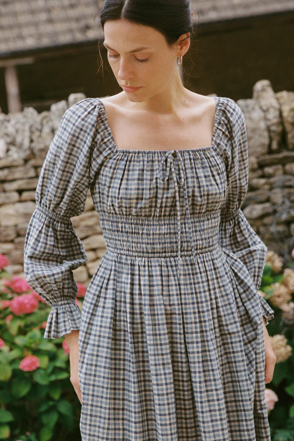 The Adelia Dress | Slate Gingham – Christy Dawn
