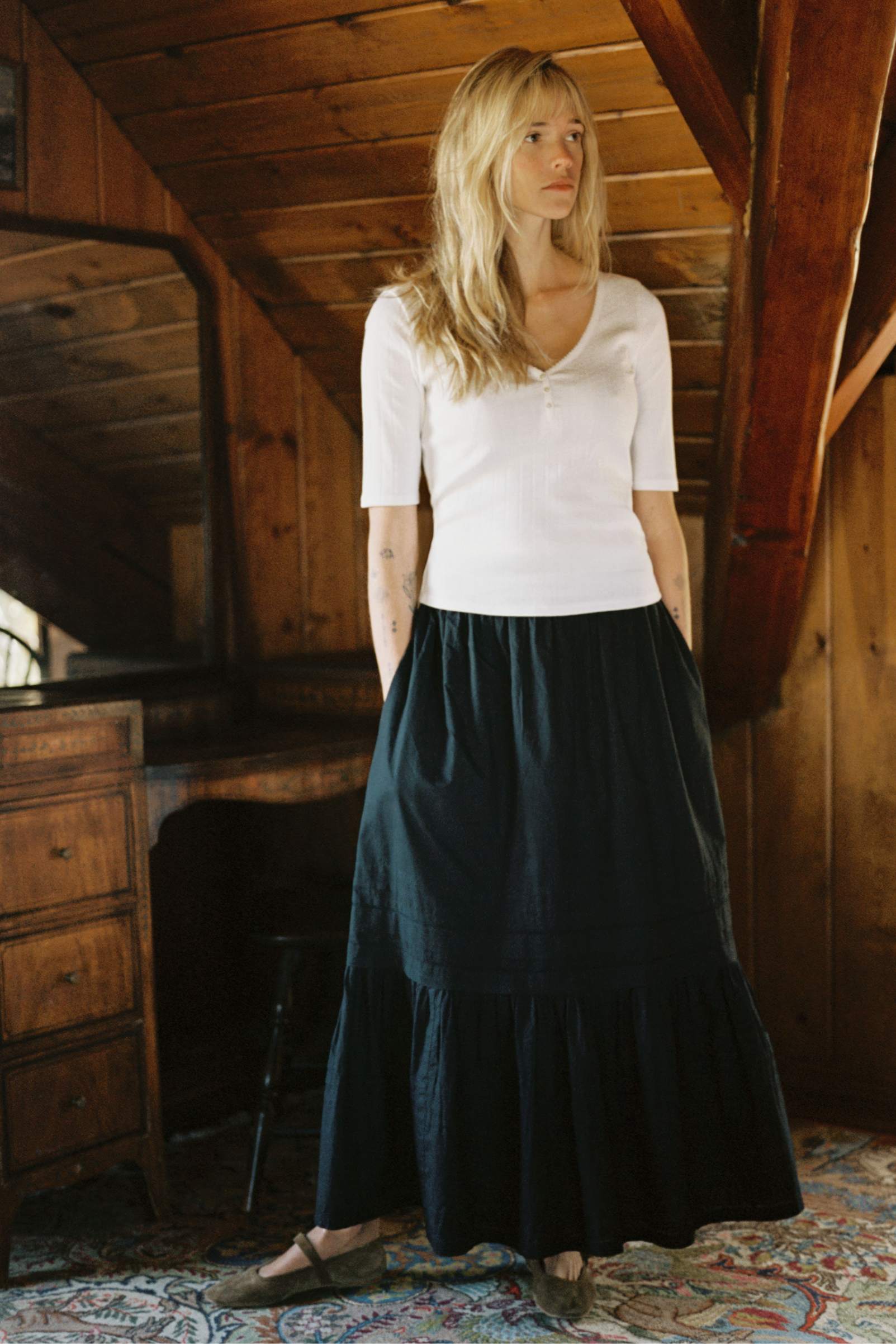 The Wren Tee | Ivory Regenerative Pointelle – Christy Dawn