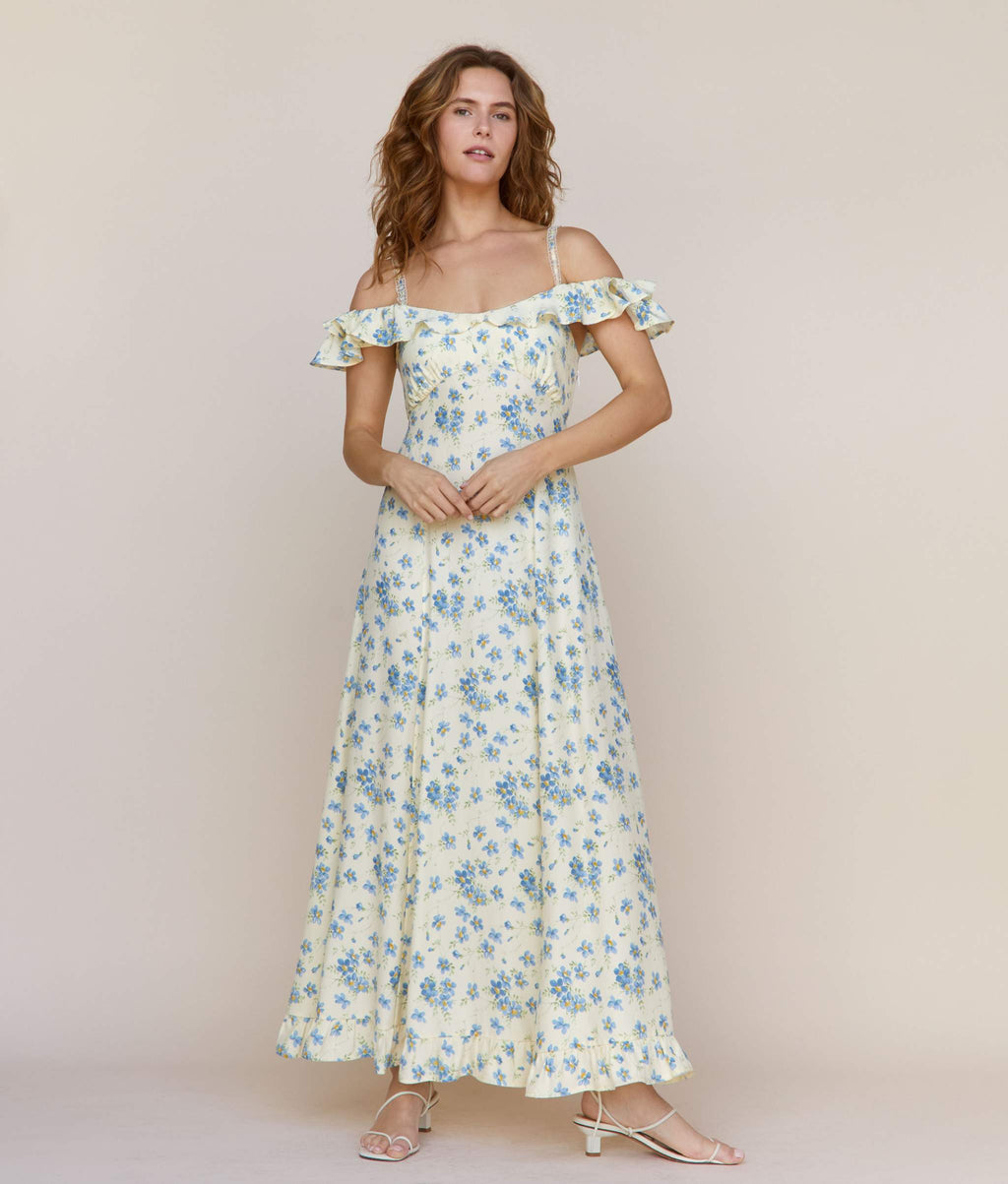 The Helina Dress | Lilies in Bloom Silk – Christy Dawn